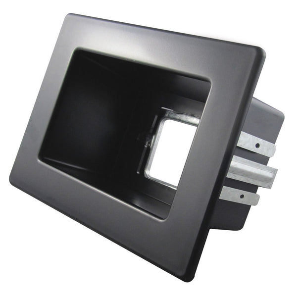 RECESSED Single Black Wall Box 1x GPO Slot, Stud Mount or Floating Gib ...