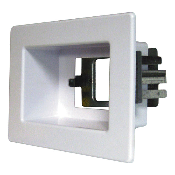 RECESSED Single White Wall Box. 1x GPO Slot, Stud Mount or Floating Gib ...